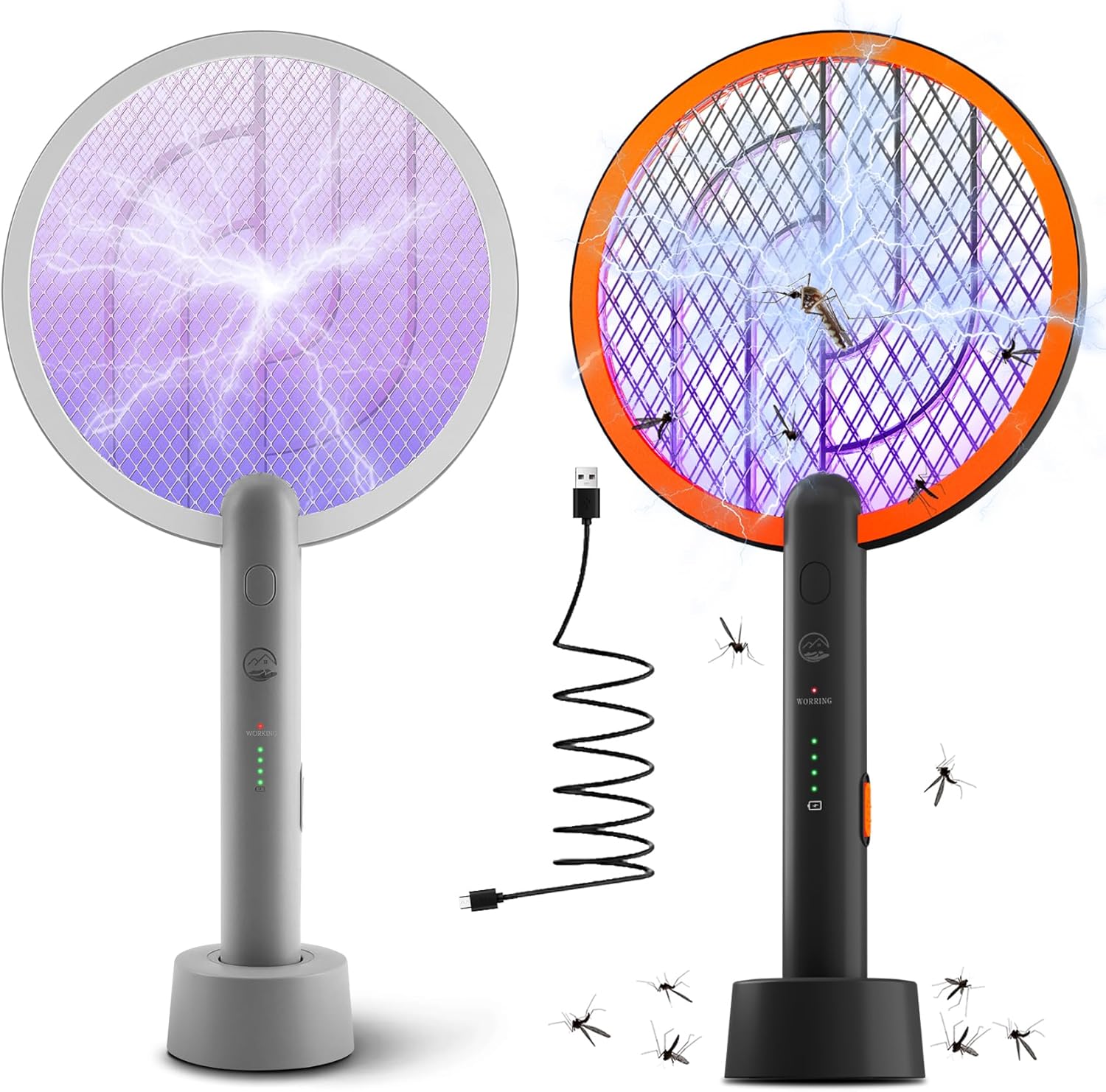 Amazon.com : Mosiller 4000V Electric Fly Swatter Racket, 2 in 1 Bug ...
