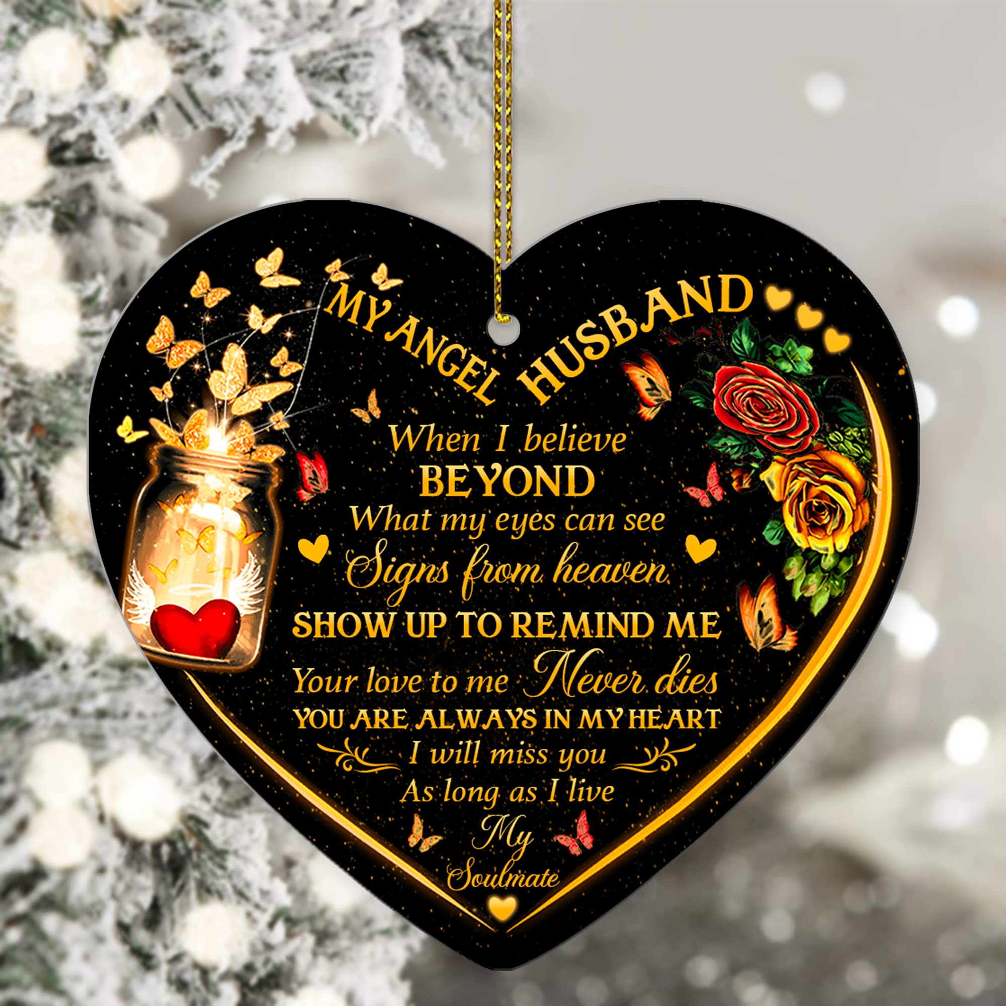 Fastpeace Husband Memorial Ornament, My Angel Husband Heaven Ornament ...