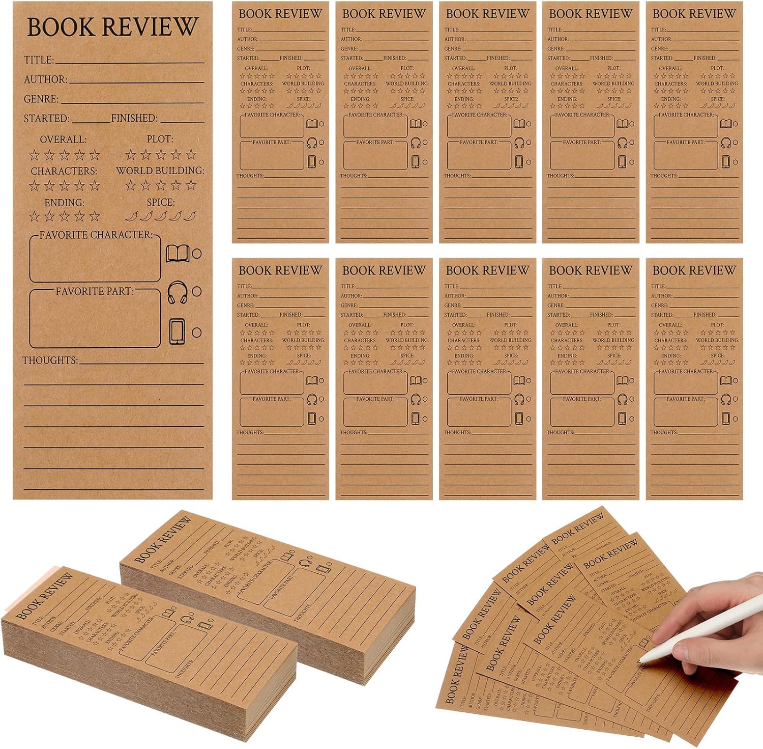 Amazon.com : Faccito 240 Pcs Colorful Book Review Bookmarks Back to ...