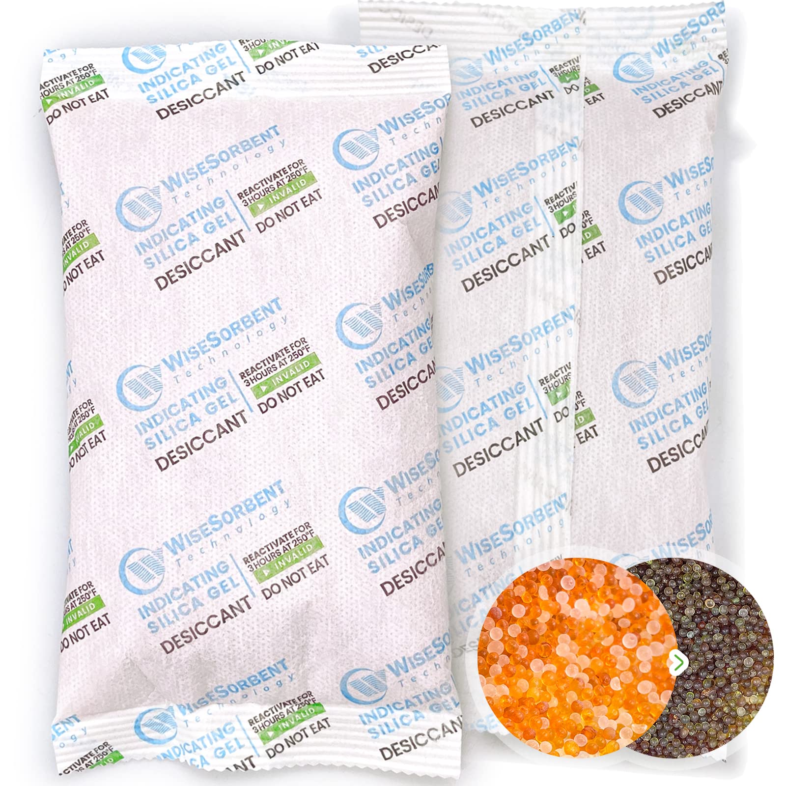 Snapklik.com : 2 Packs 200 Gram Desiccant Packs, Indicating Silica Gel ...