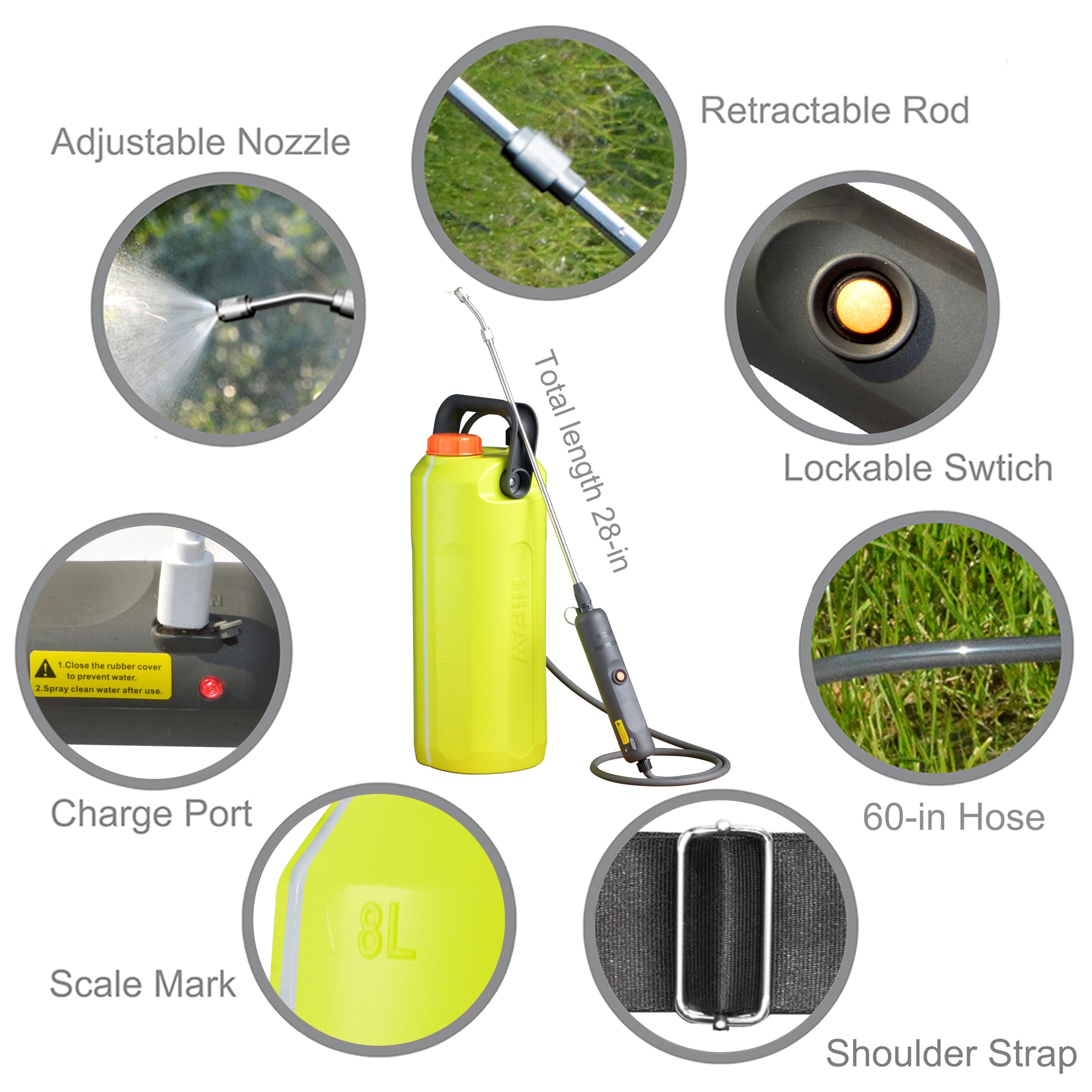 Snapklik.com : HIFAY ESX-8 Electric Sprayer, Garden Sprayer 2 Gallon ...