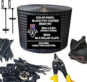 PG Solar Panel Bird Proofing Mesh Kit & 60 Fixing Clips For Control ...