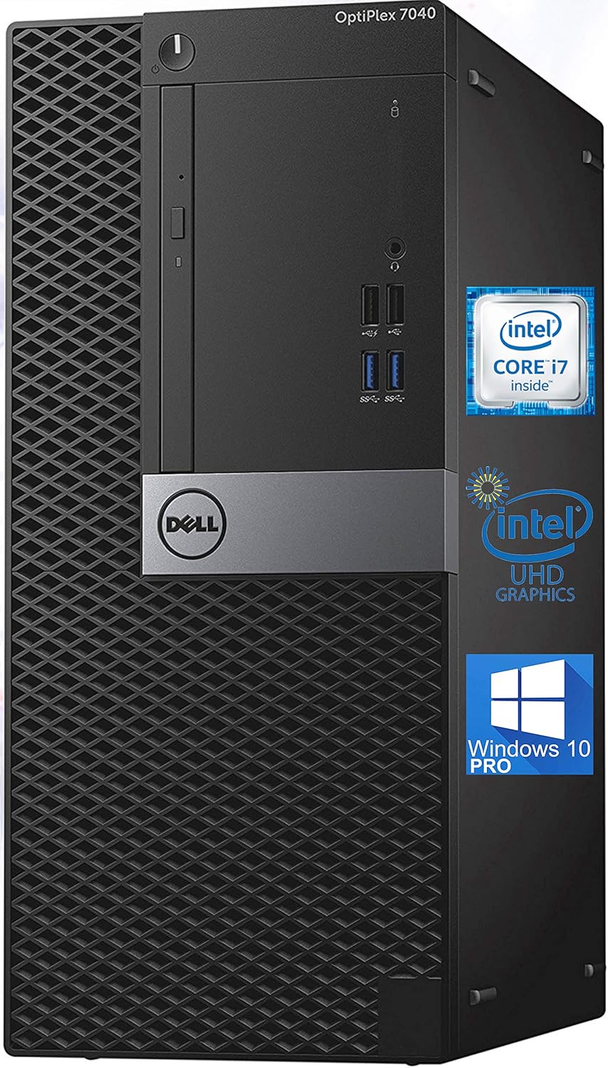 Dell Optiplex 7040 Mini-Tower Desktop PC, Intel Quad-Core i7-6700 4.0 ...