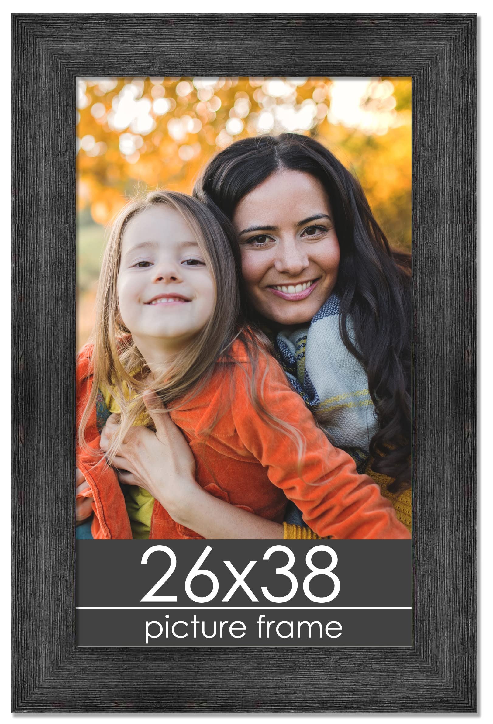 Amazon.com - Poster Palooza 26x38 Distressed/Aged Black Wood Picture ...