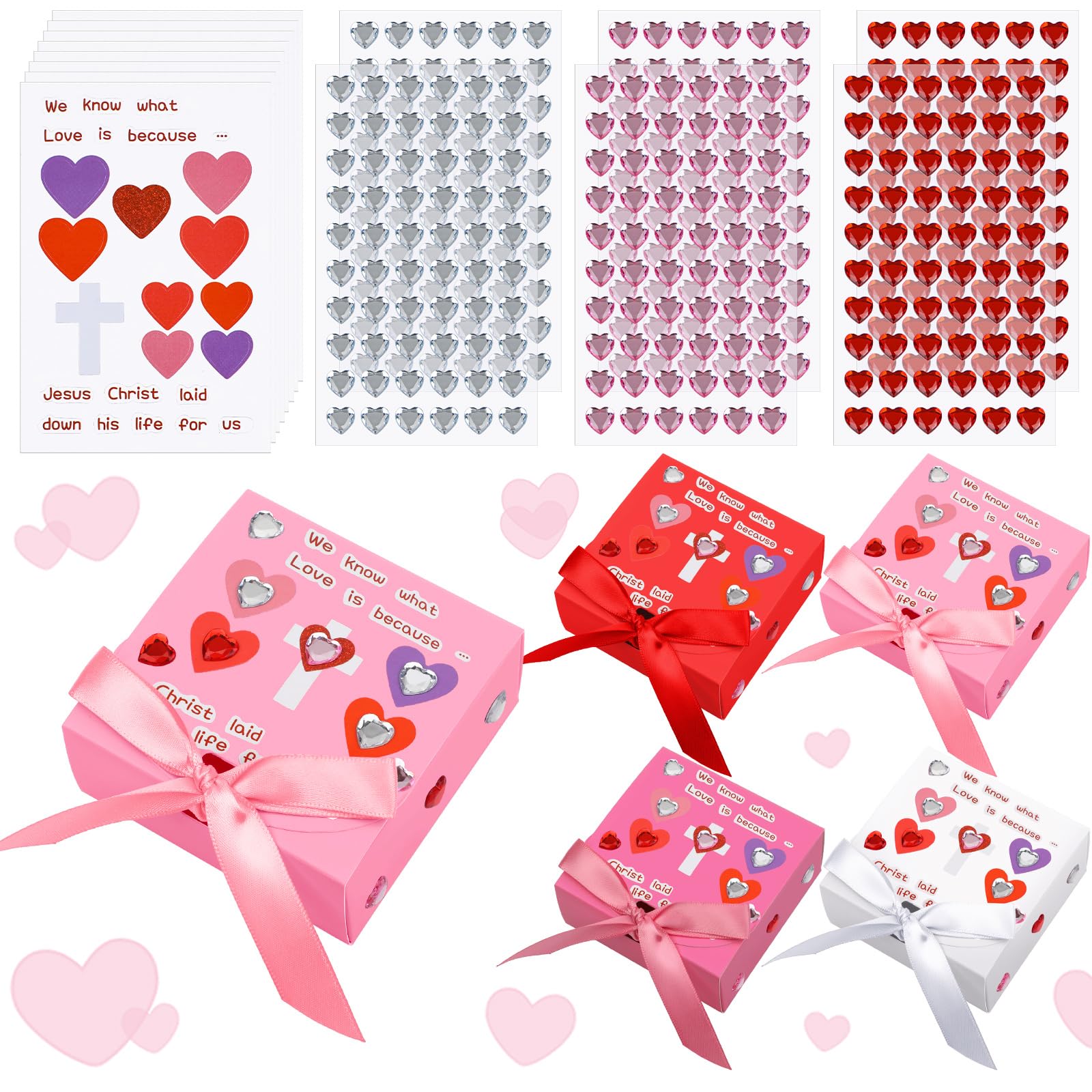 Amazon.com: Colarr 24 Set Valentine Prayer Box Craft Kit Inspirational ...