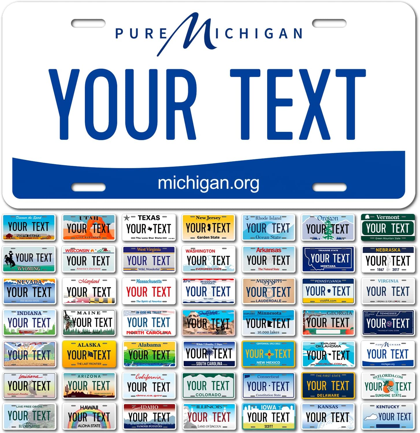 Amazon.com: Custom Michigan Mini License Plate, Personalized 50 States ...