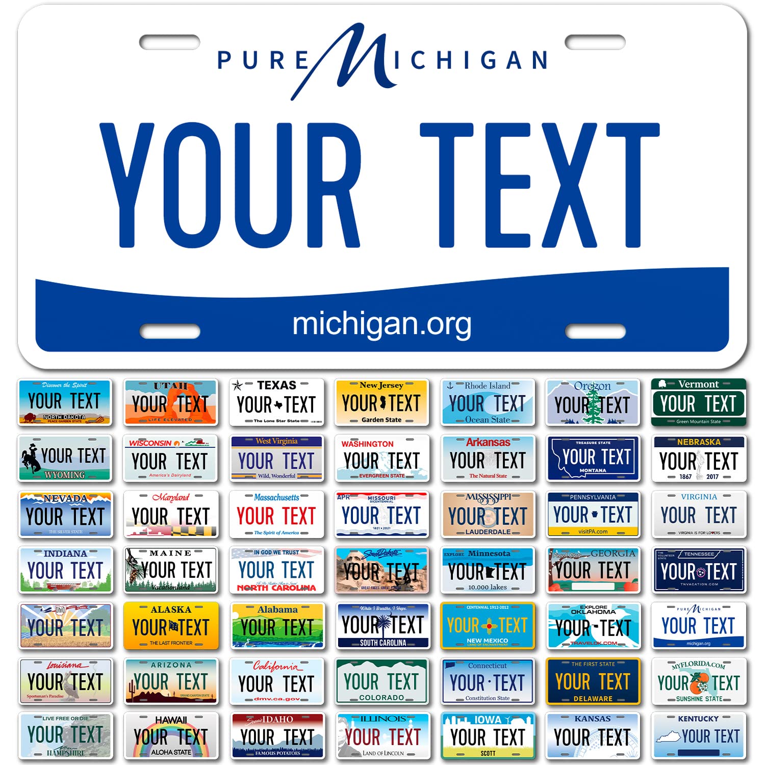 Amazon.com: Sigo Signs, Custom Michigan License Plate, Personalized 50 ...
