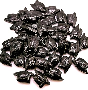 Amazon.com: NCS Black Graduation Cap Edible Candy Sprinkles, 8 ounces ...