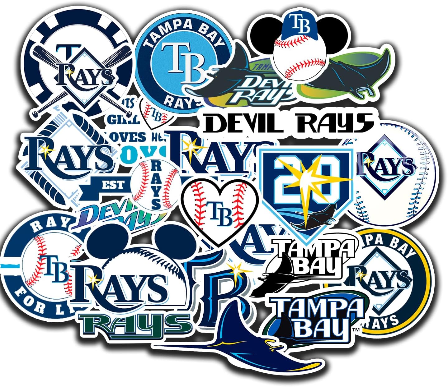 Amazon.com: 25 PCS of American Baseball Stickers for Water Bottle ...