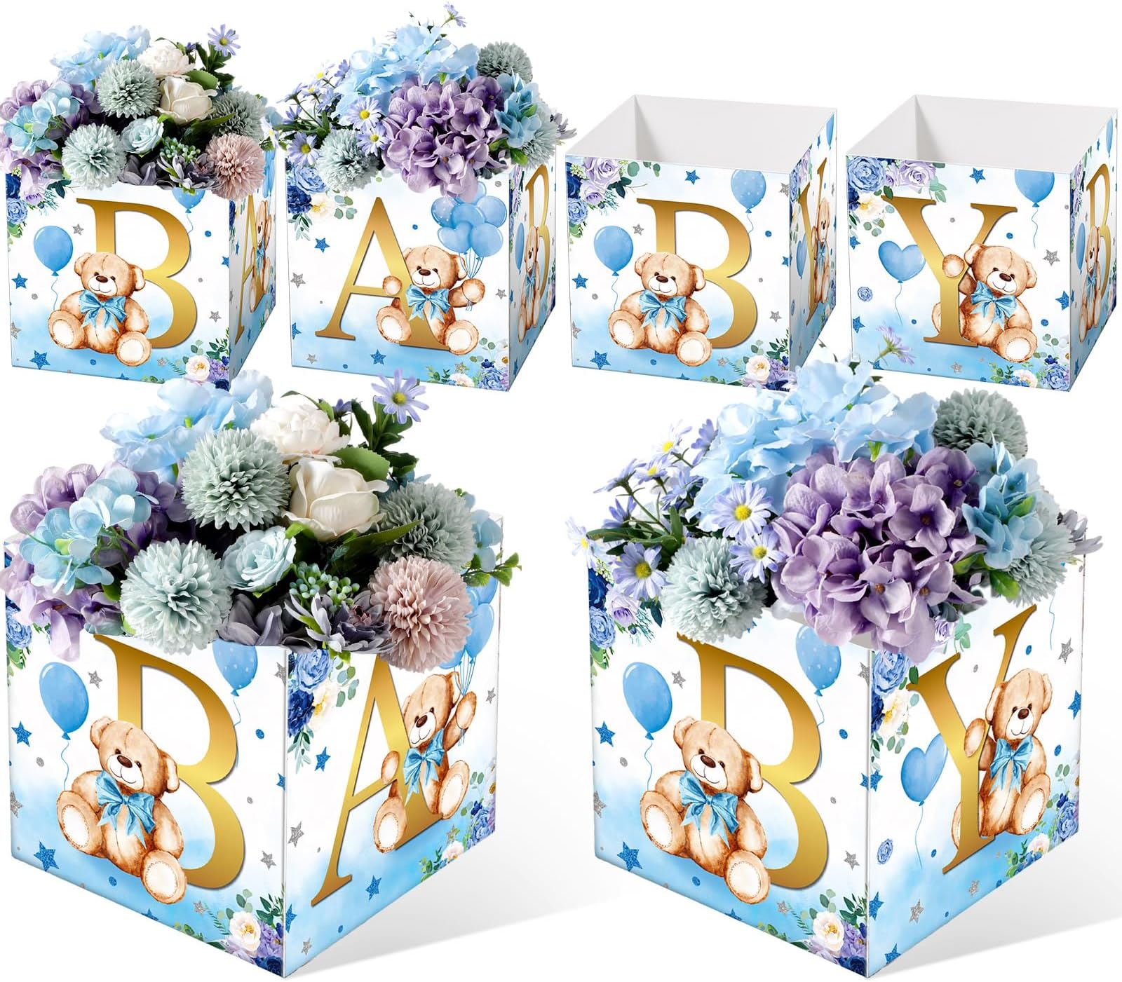 Amazon.com: Tanlade 6 Pcs Baby Shower Flower Boxes Centerpieces ...