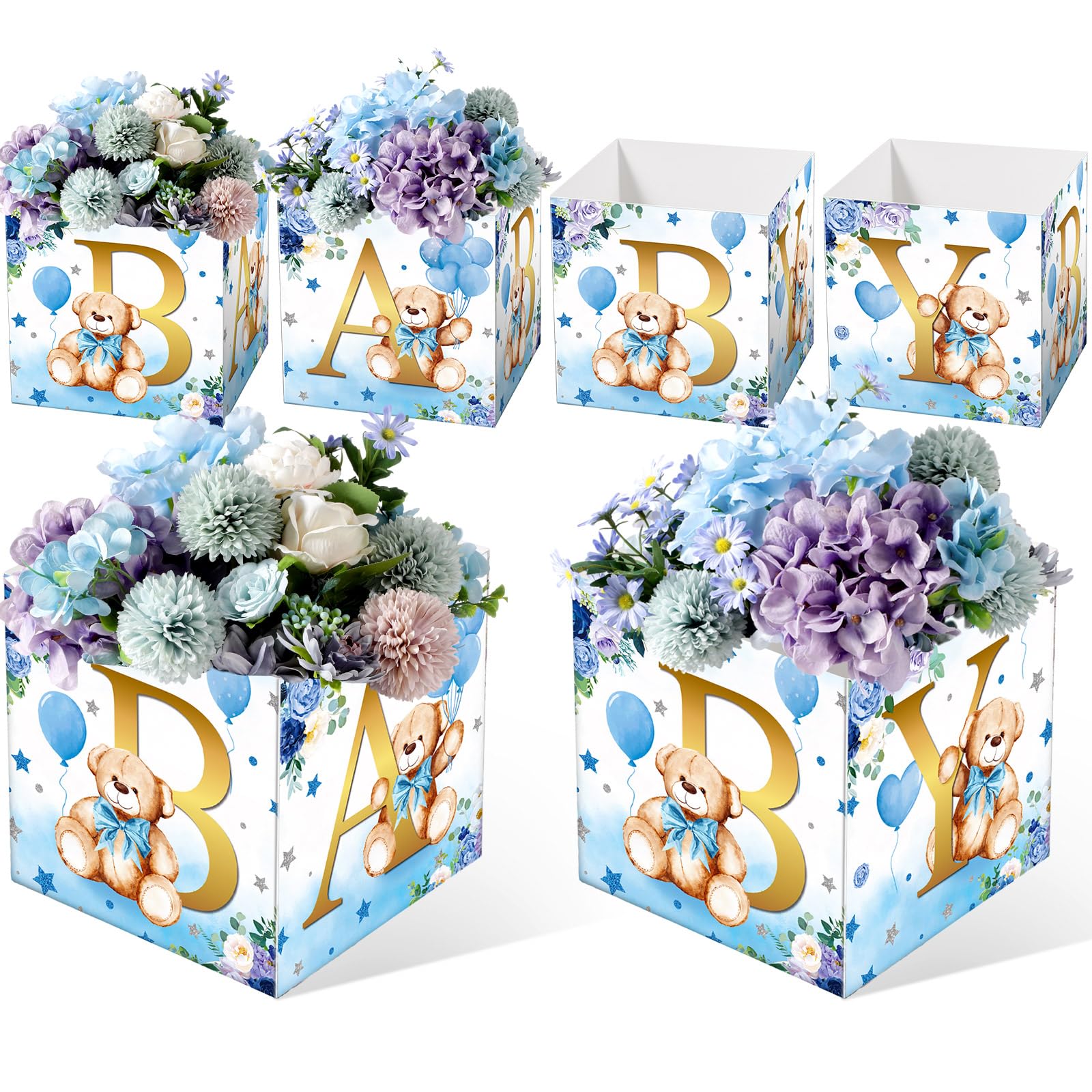 Amazon.com: Tanlade 6 Pcs Baby Shower Flower Boxes Centerpieces ...