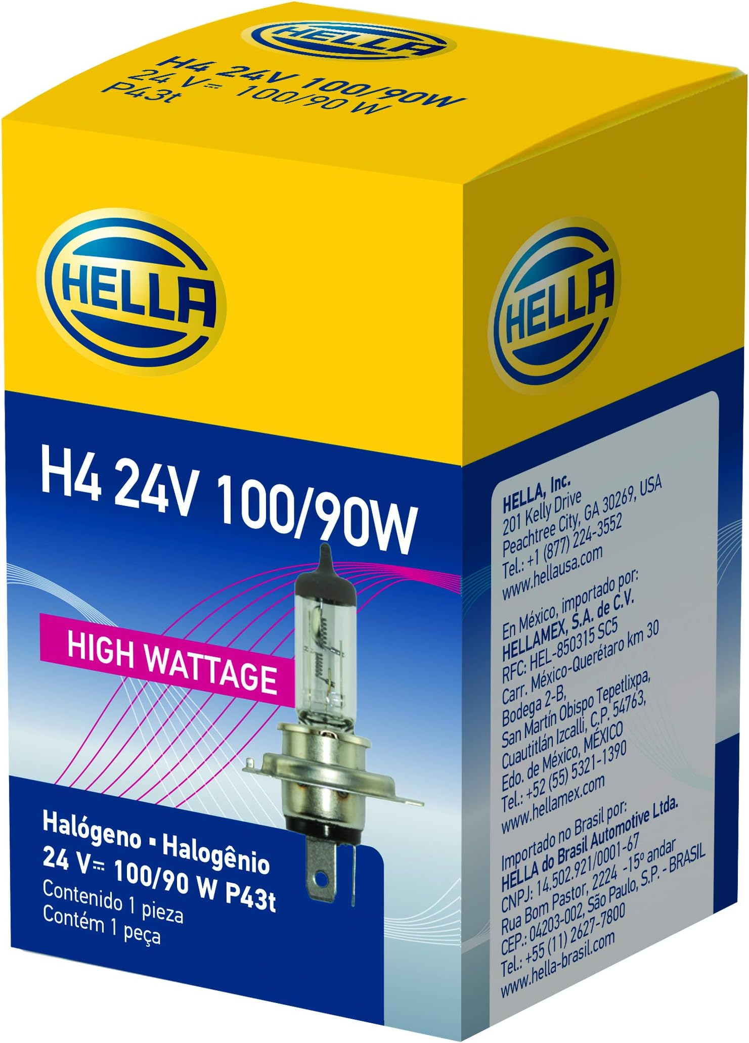 Amazon.com: Hella H4 24V 100/90W High Wattage Bulb : Automotive