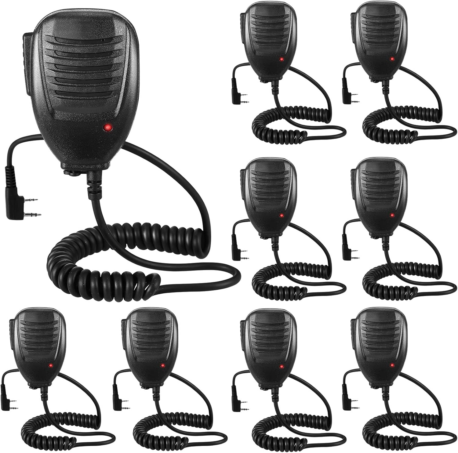 Amazon.com: Macarrie 8 Pcs 2 Pin Shoulder Mic Speaker 2 Way Radio ...