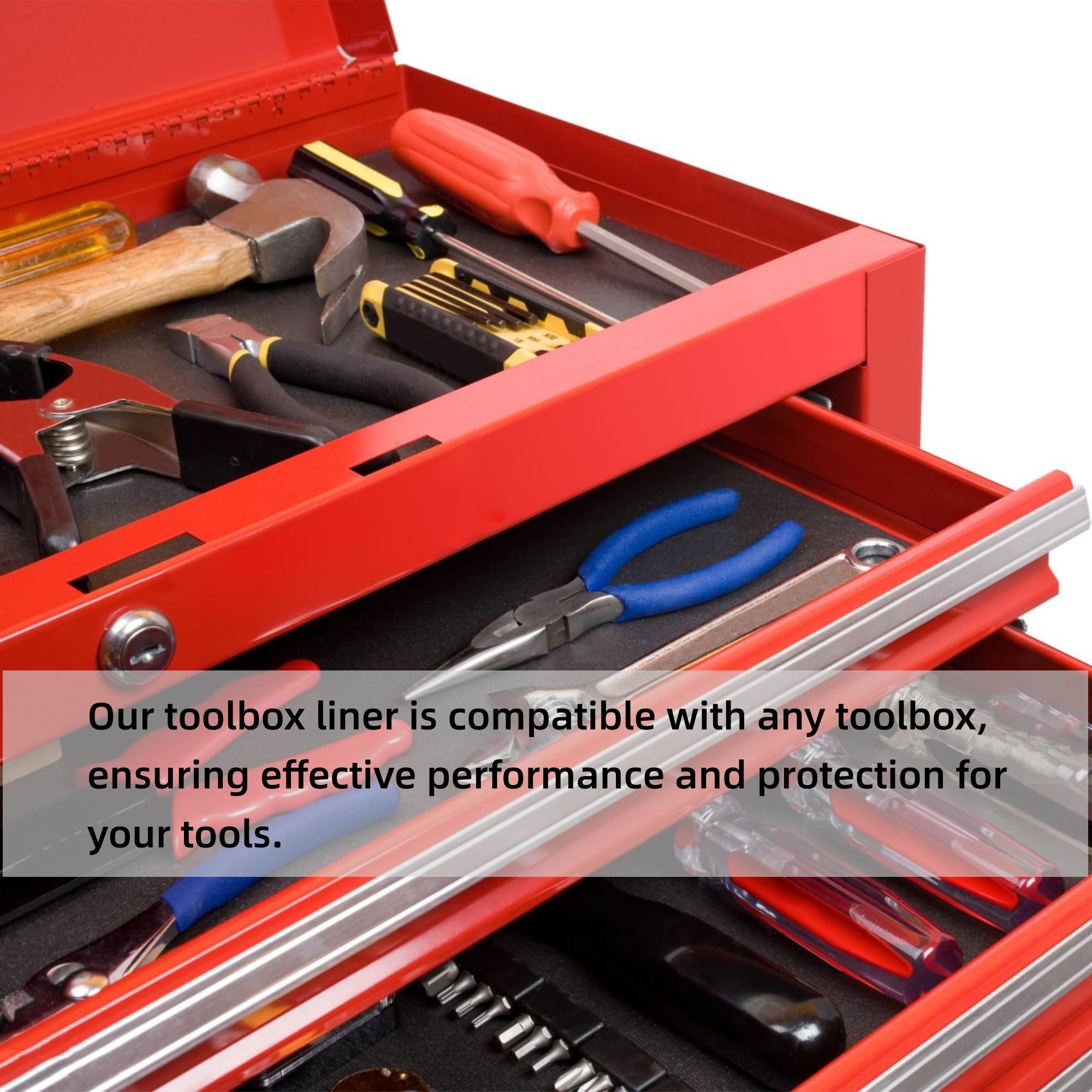 Rubber Tool Box Drawer Liner Foam Toolbox Liner Drawer Mat 1/8 Inch ...