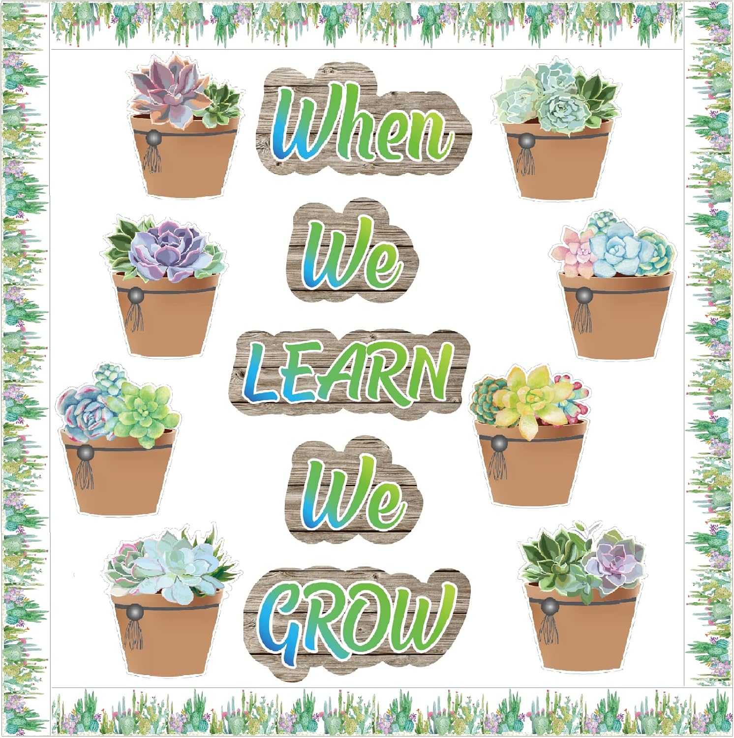 Amazon.com : 85 Pieces Cactus Classroom Bulletin Board Decoration Set ...