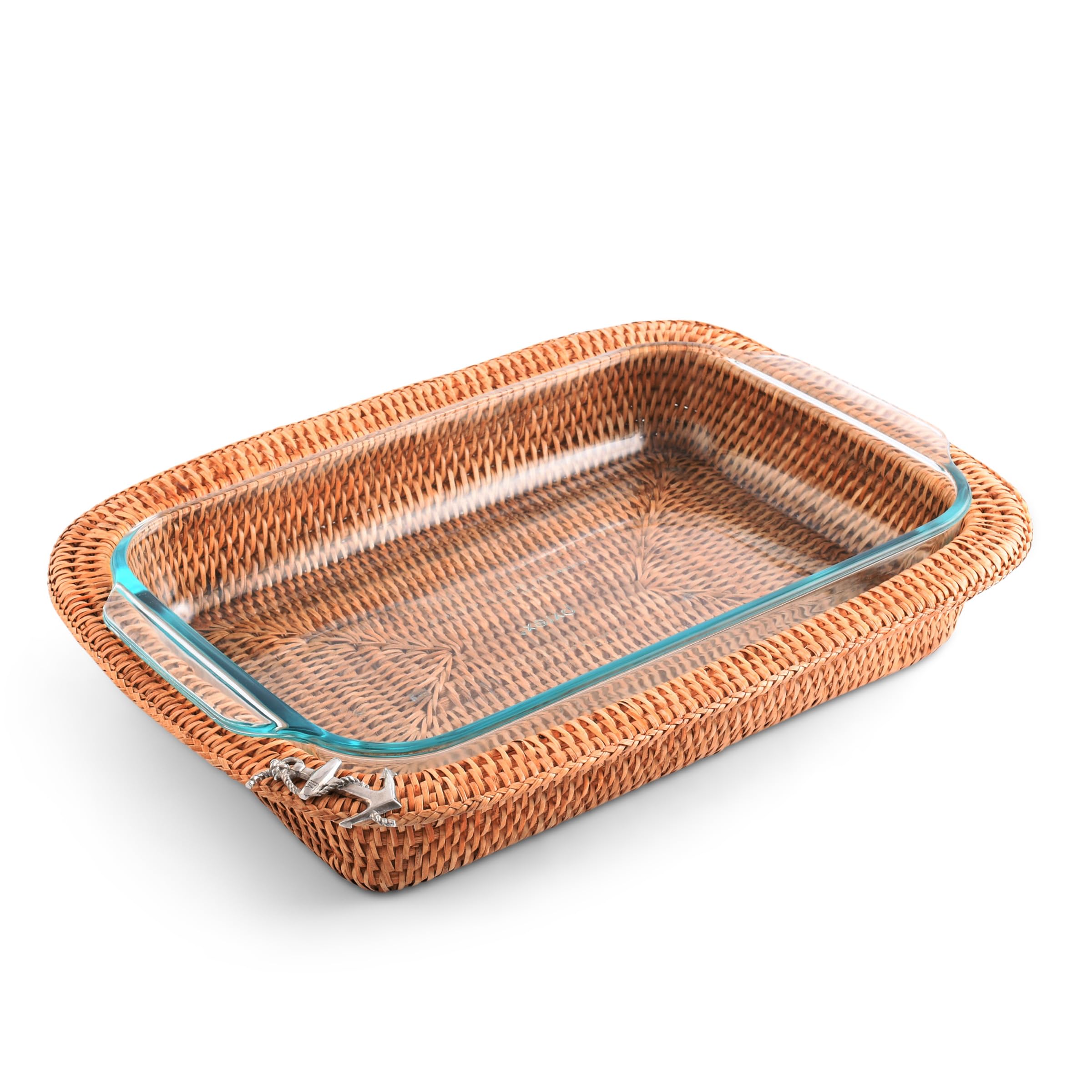 Amazon.com: Vagabond House Hand Woven Rattan 3qt Rectangular Casserole ...