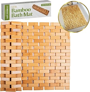 Amazon.com: Bamboo Bath Mat - Our Non Slip Quick Drying Mat for ...