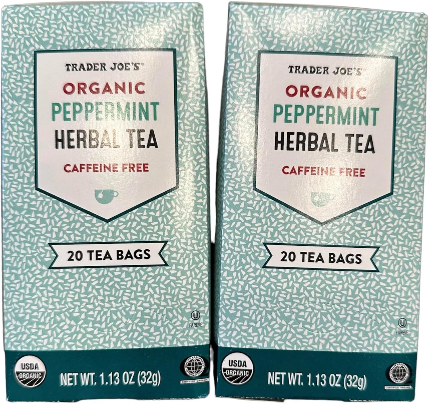 Amazon.com : Trader Joes Peppermint Tea TWO PACK - 40 Tea Bags - Herbal ...