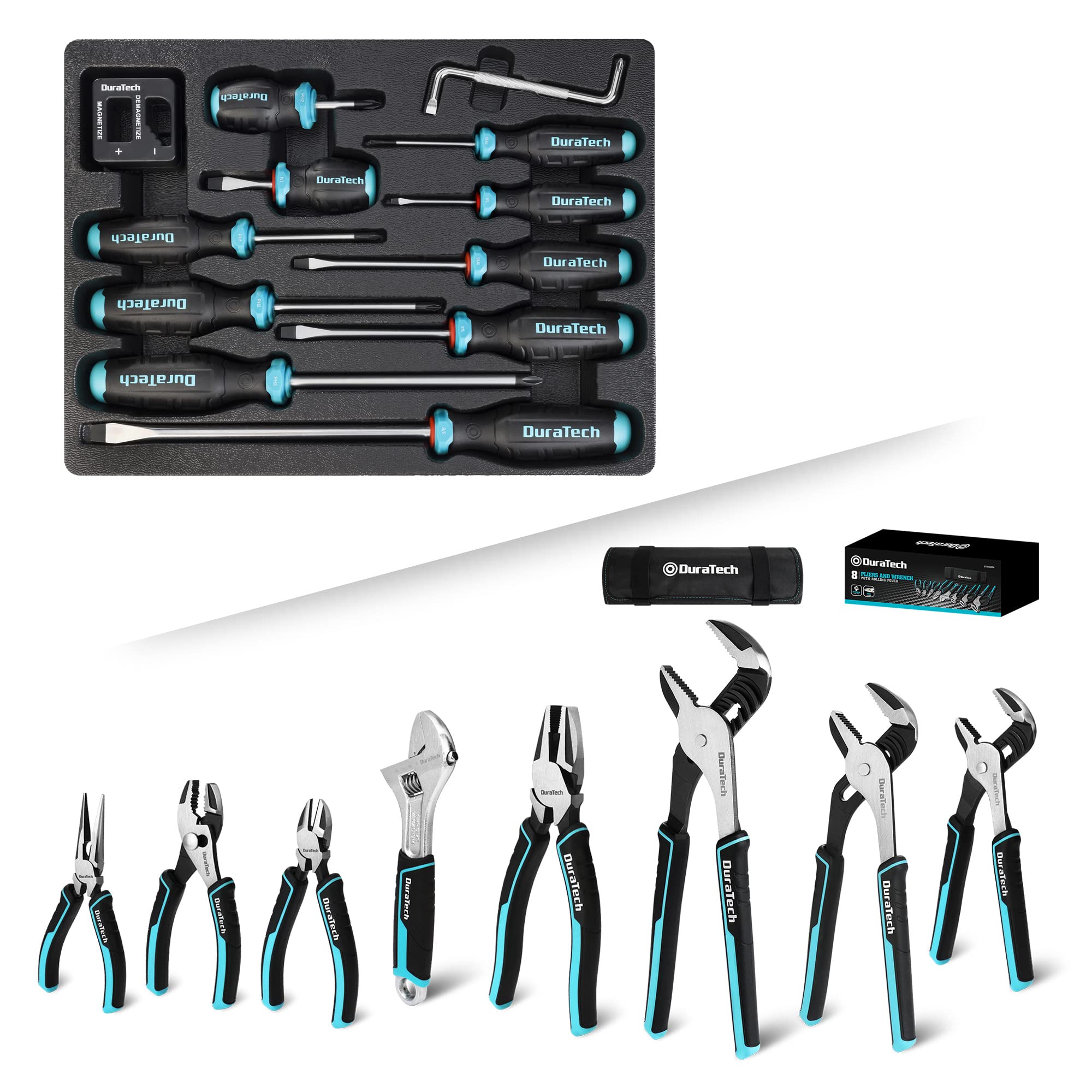 DURATECH 8-Piece Pliers Set & 12-Piece Magnetic Screwdriver Set ...