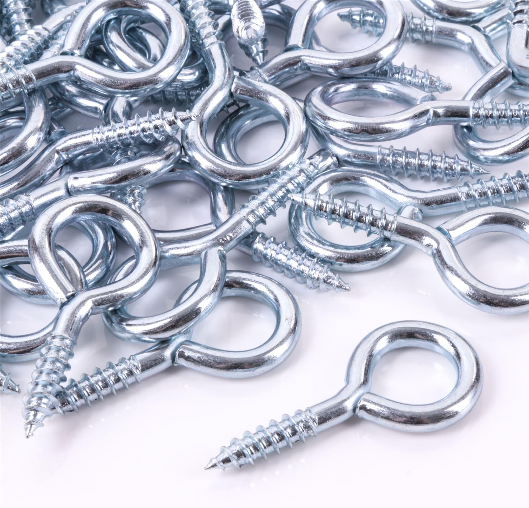 Pack of 100 Metal 30mm Screw Eyes - Heavy Duty Loop/Vine/Hoop/Frame Eye ...