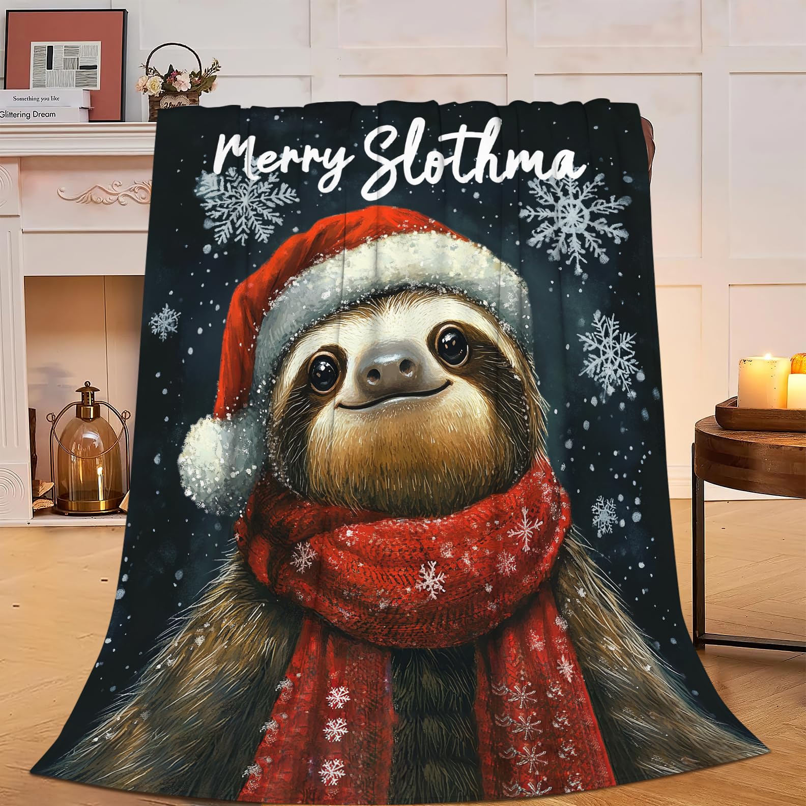Amazon.com: Christmas Sloth Blanket Soft Cozy Cute Sloth Plush Throw ...