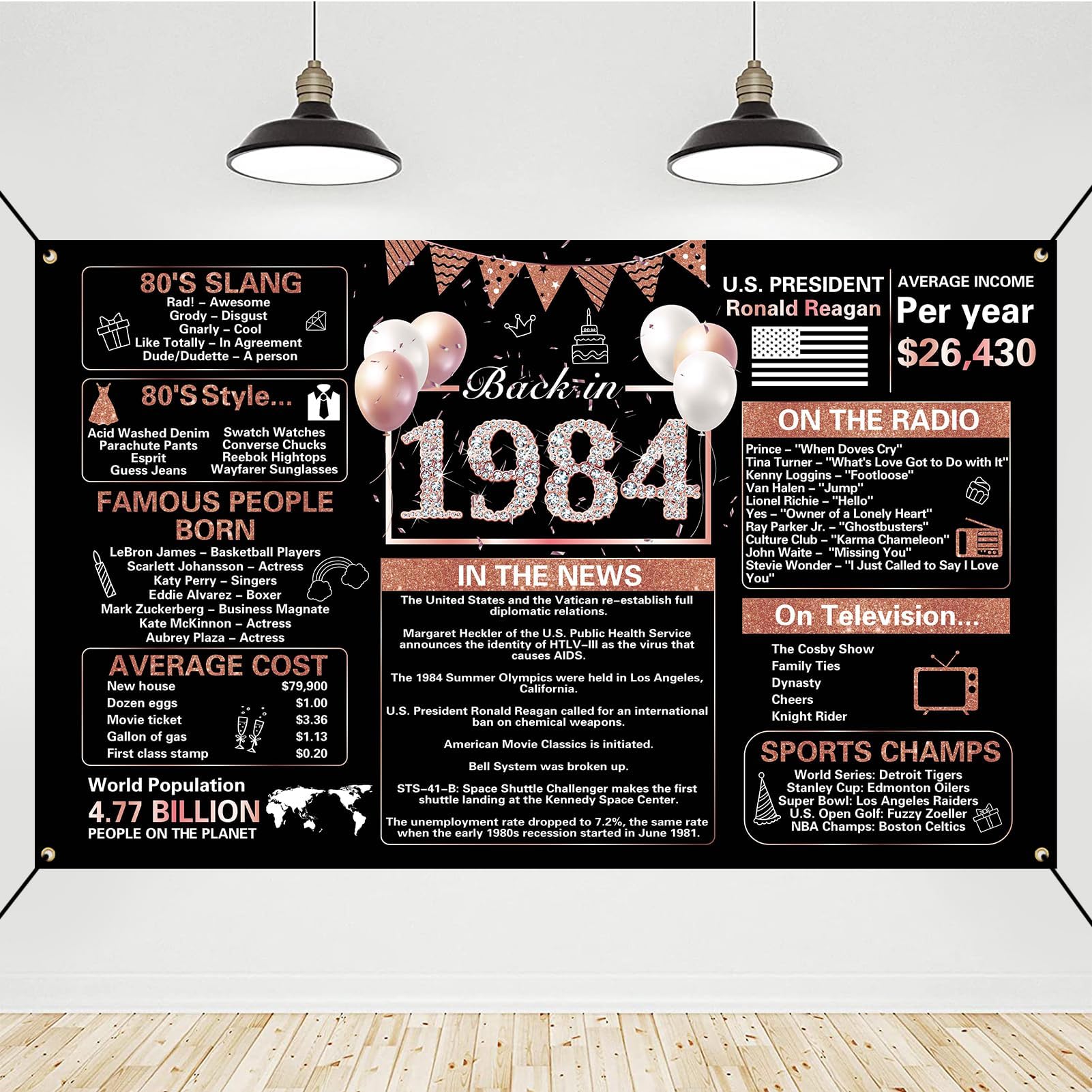 Amazon.com: Crenics 40th Birthday Decorations for 1984, Rose Gold and ...