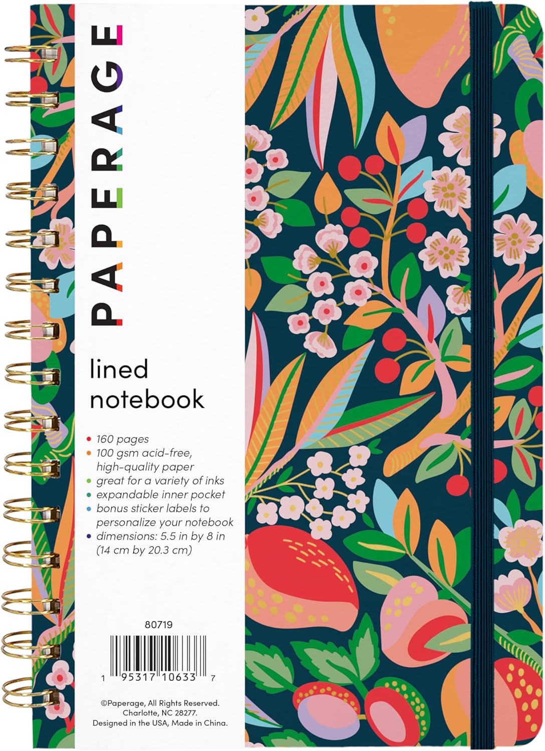 Amazon.com : PAPERAGE Lined Spiral Journal Notebook, (Cherry Blossom ...