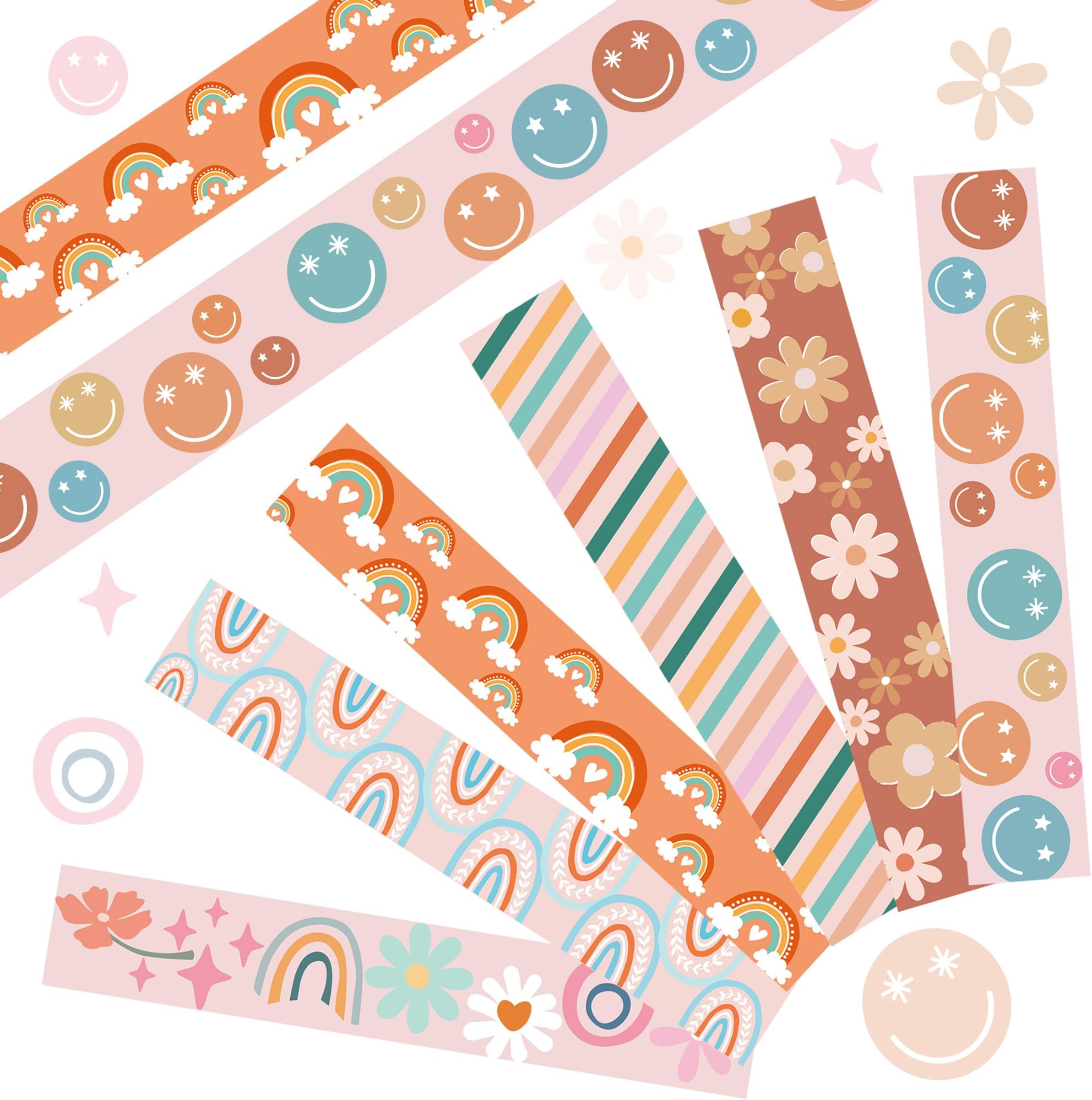 Amazon.com: Yoqipati 69Ft Groovy Boho Bulletin Board Borders 6 Designs ...