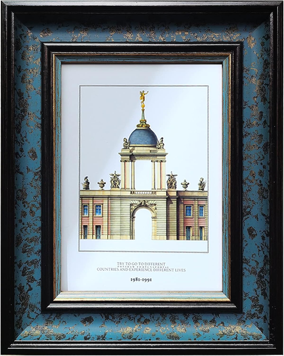 MUAMAX 5x7 Photo Picture Frames Antique Blue 7x5 Frames Vintage Blue ...