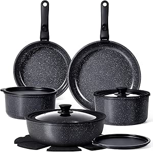 Amazon.com: GiPP Ceramic Pots and Pans Set Non Stick, Nonstick Detachable Handle Cookware Sets ...