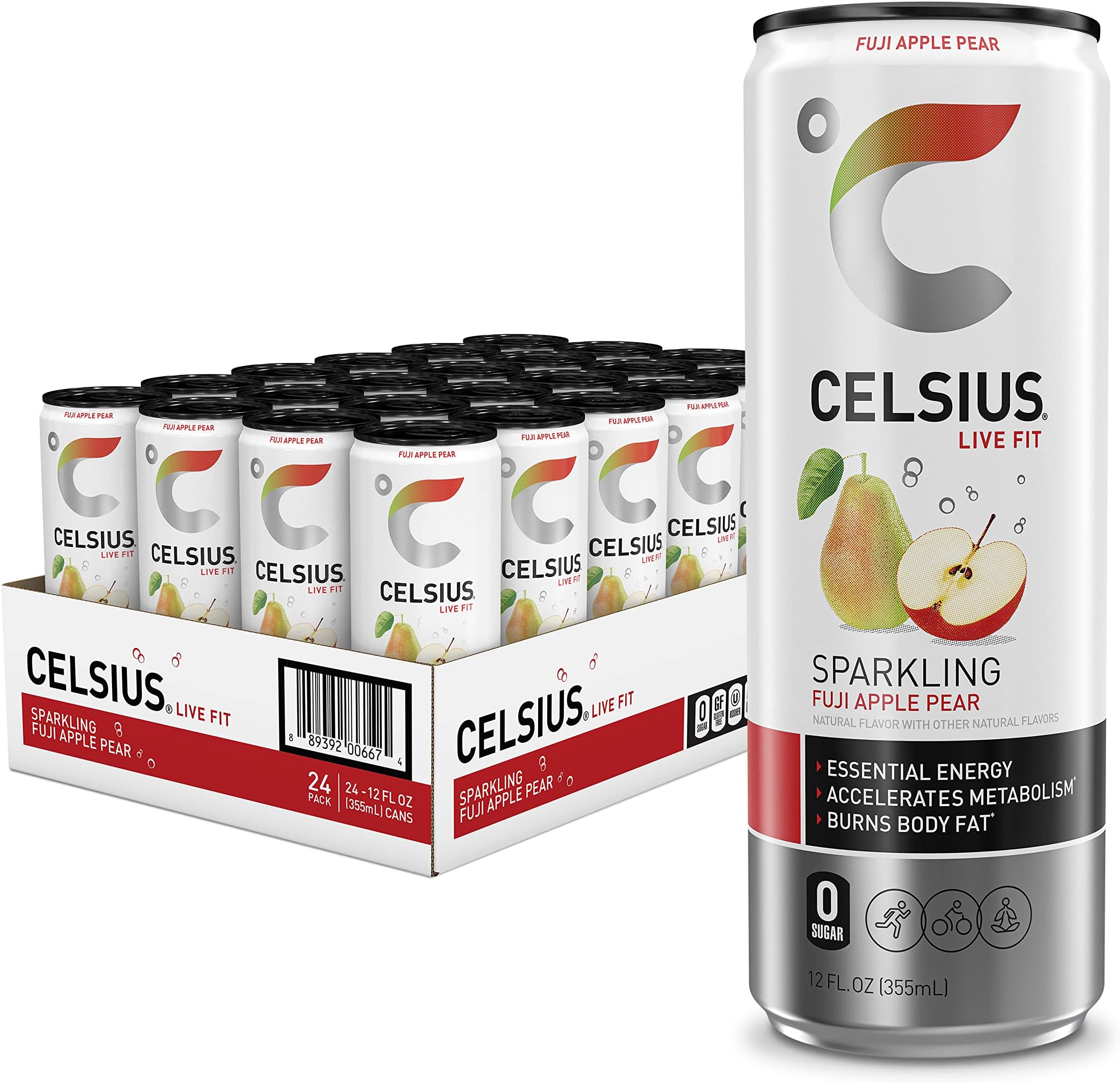 Amazon.com : CELSIUS Sparkling Fuji Apple Pear, Functional Essential ...