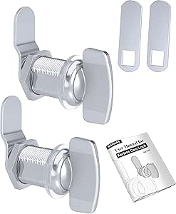 Naissian 1 1/2 Inch Thumb Lock,RV Compartment Latch,Shower Door Lock Latch Keyless Thumb Twist ...