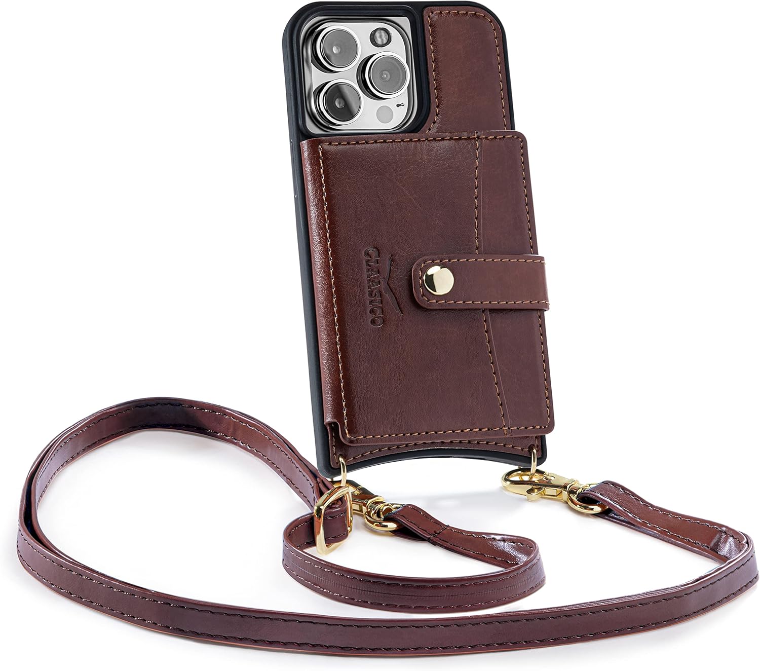Amazon.com: iPhone 13 Case Faux Leather Wallet - Crossbody Purse Credit ...