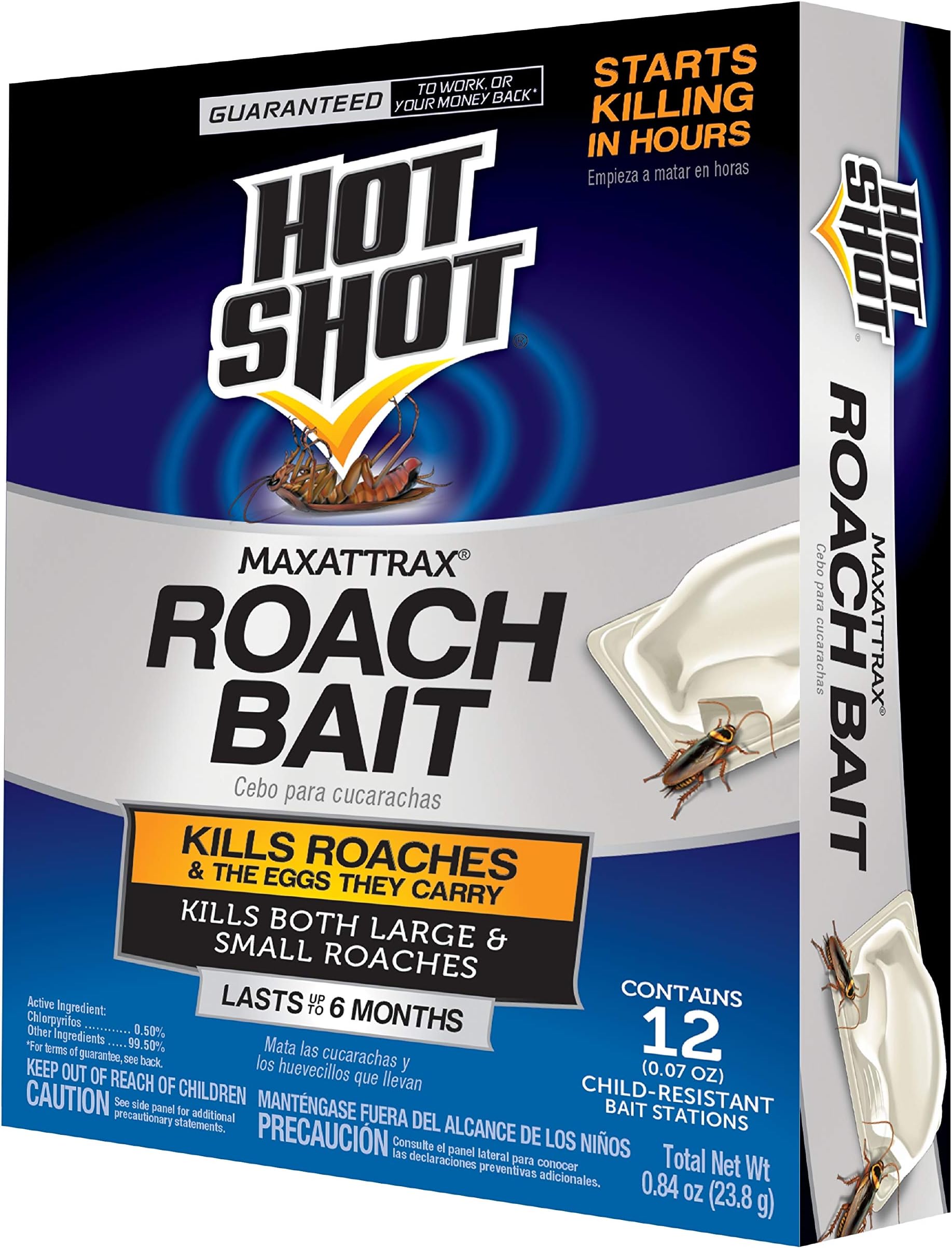 Amazon.com : Hot Shot MaxAttrax Roach Bait 12 Count, Child-Resistant ...