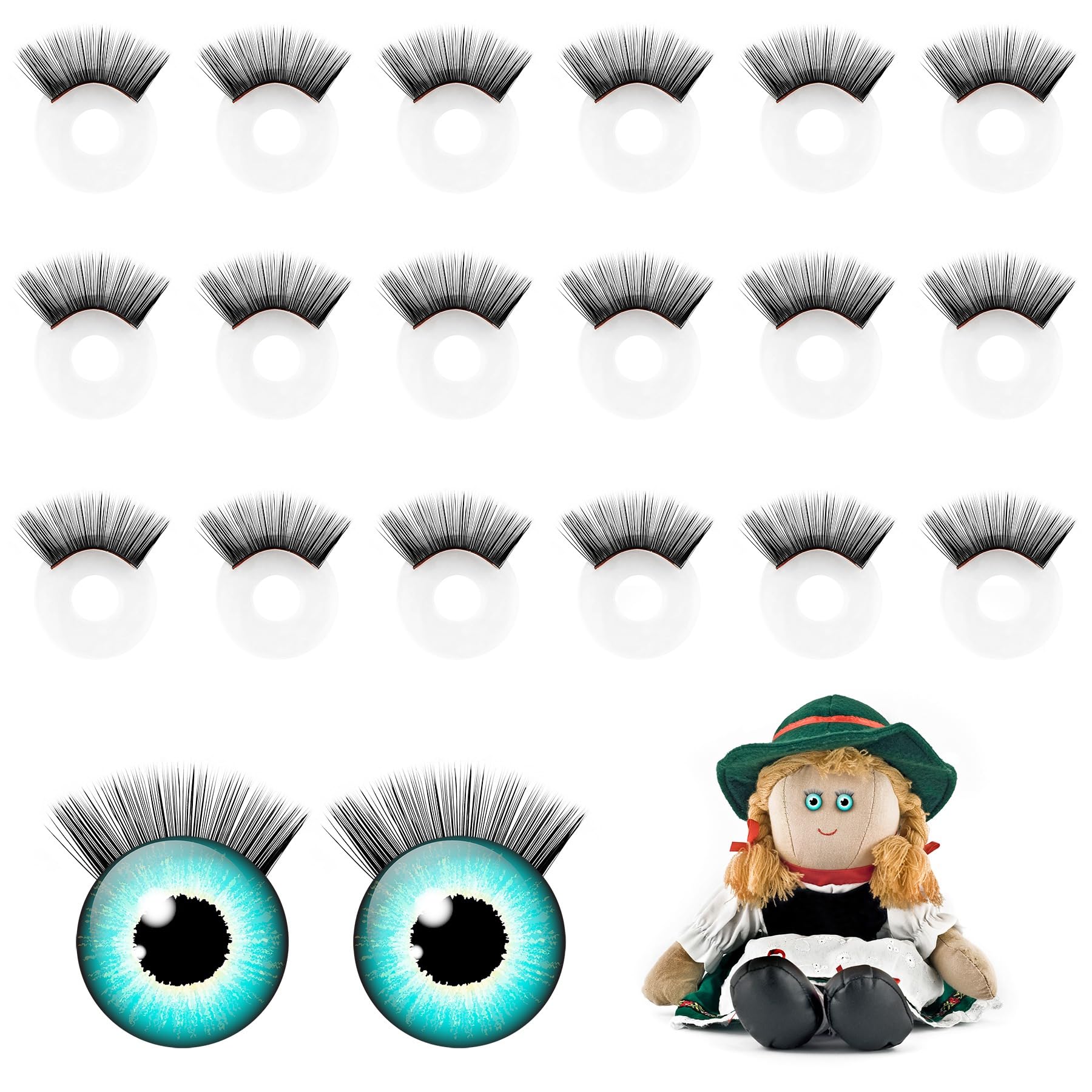 Amazon.com: Framendino, 20 Pack Doll Eyelashes Eyelashes Eye Make Up ...