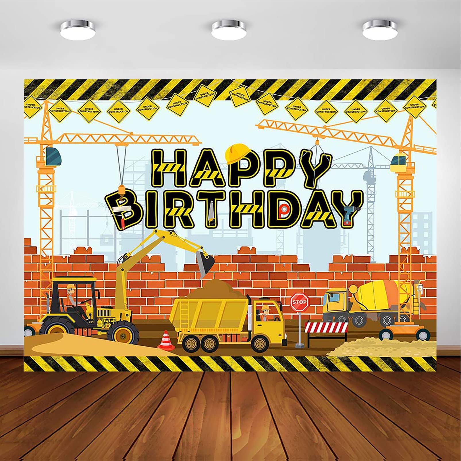 Construction Theme Decor Construction Birthday Backdrop Banner - 3x5 Ft ...