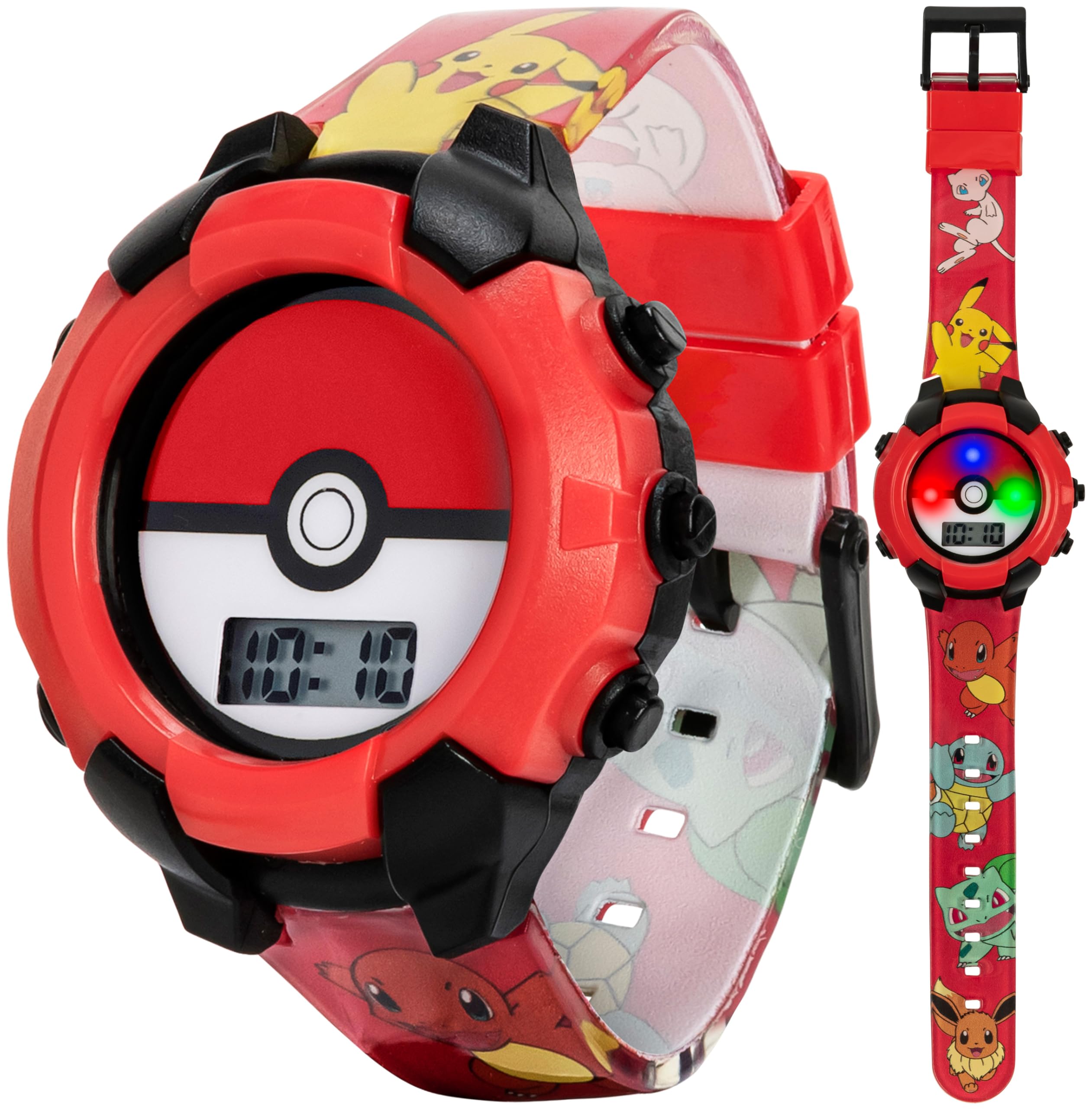 Amazon.com: Accutime Kids Pokemon Pokeball Digital LCD Quartz Red Wrist ...
