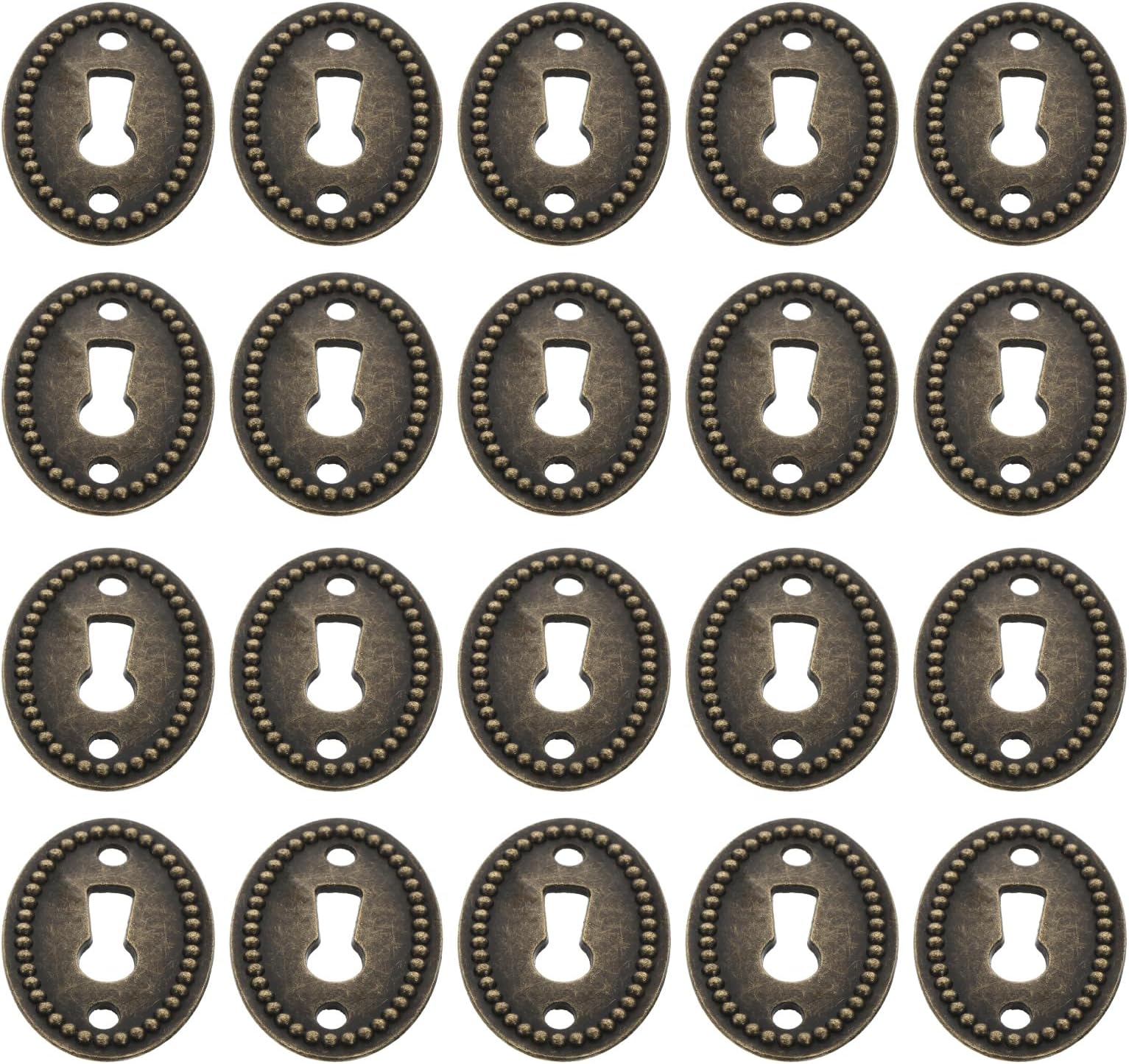 20PCS Oval Antique Brass Decorative Keyhole Cover Plate Keyhole ...