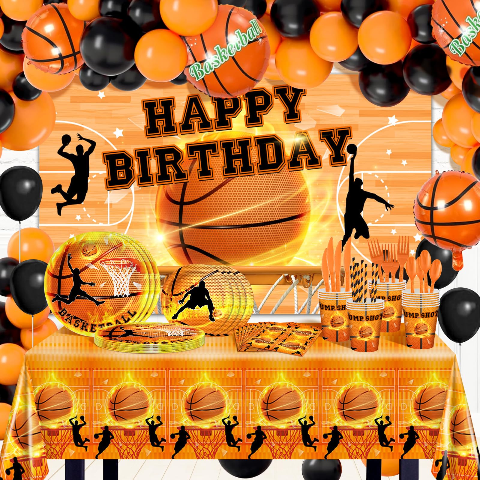 Amazon.com: Lecheme Basketball Birthday Party Decorations 300 Pcs ...