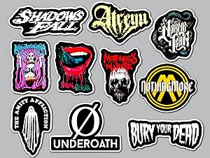 Amazon.com: Metalcore/Deathcore Sticker Pack (10 Stickers) Set 2 Emo ...