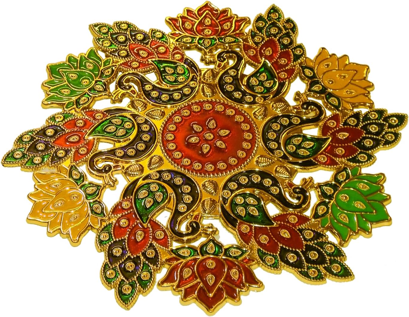 Buy Krisah Acrylic Rangoli with T Light Holder Multicolour Handicraft ...