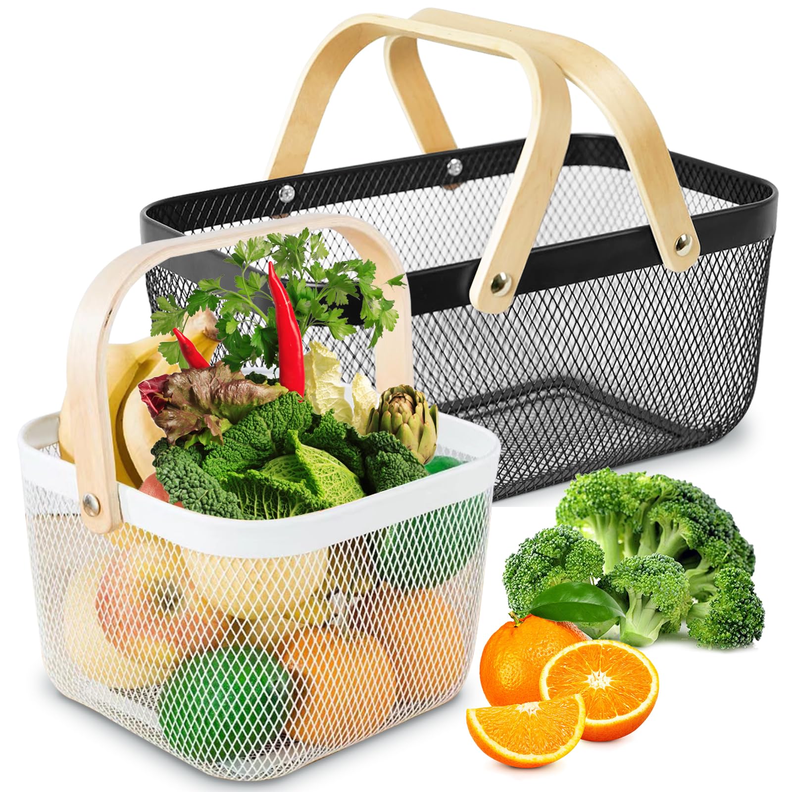 Vegetable Picking Baskets Traditional Wicker Shopping Basket Natural