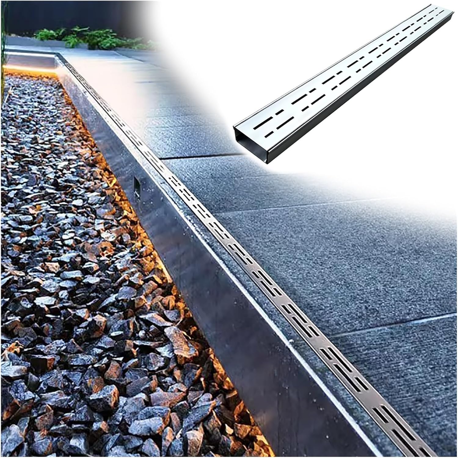 Amazon.com: Stainless Steel Drainage Trench - Channel Drain with Grate ...