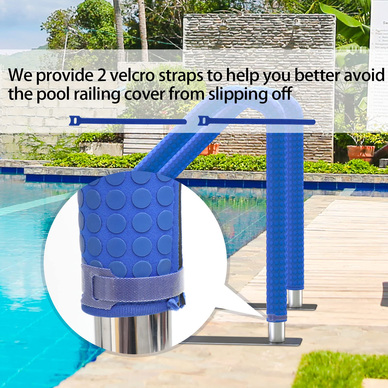 Snapklik.com : Raycity Non-Slip Pool Handrail Covers For Royal Blue ...