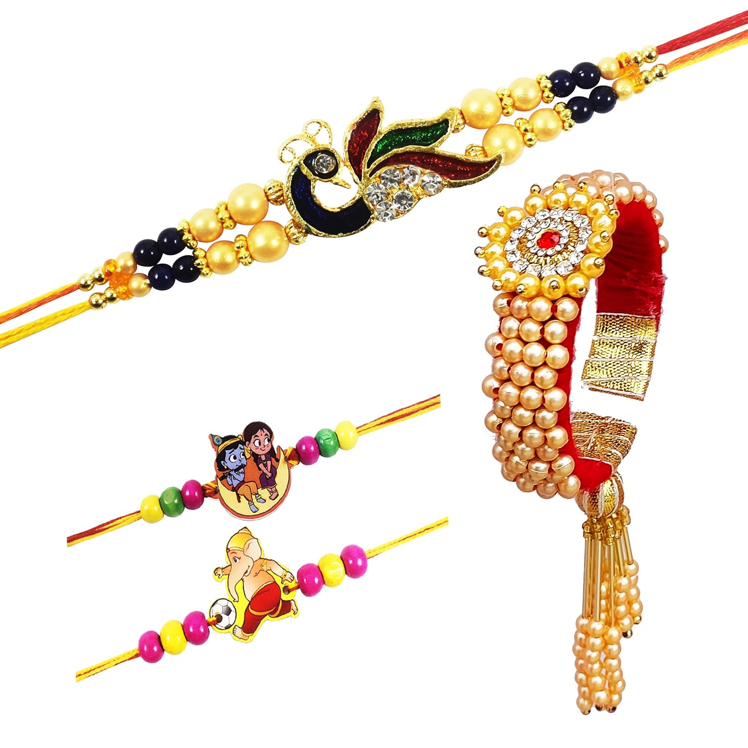 Buy Forty Wings Set 1Beautiful Peacock Rakhi 1 Bhabhi Bangle Rakhi ...