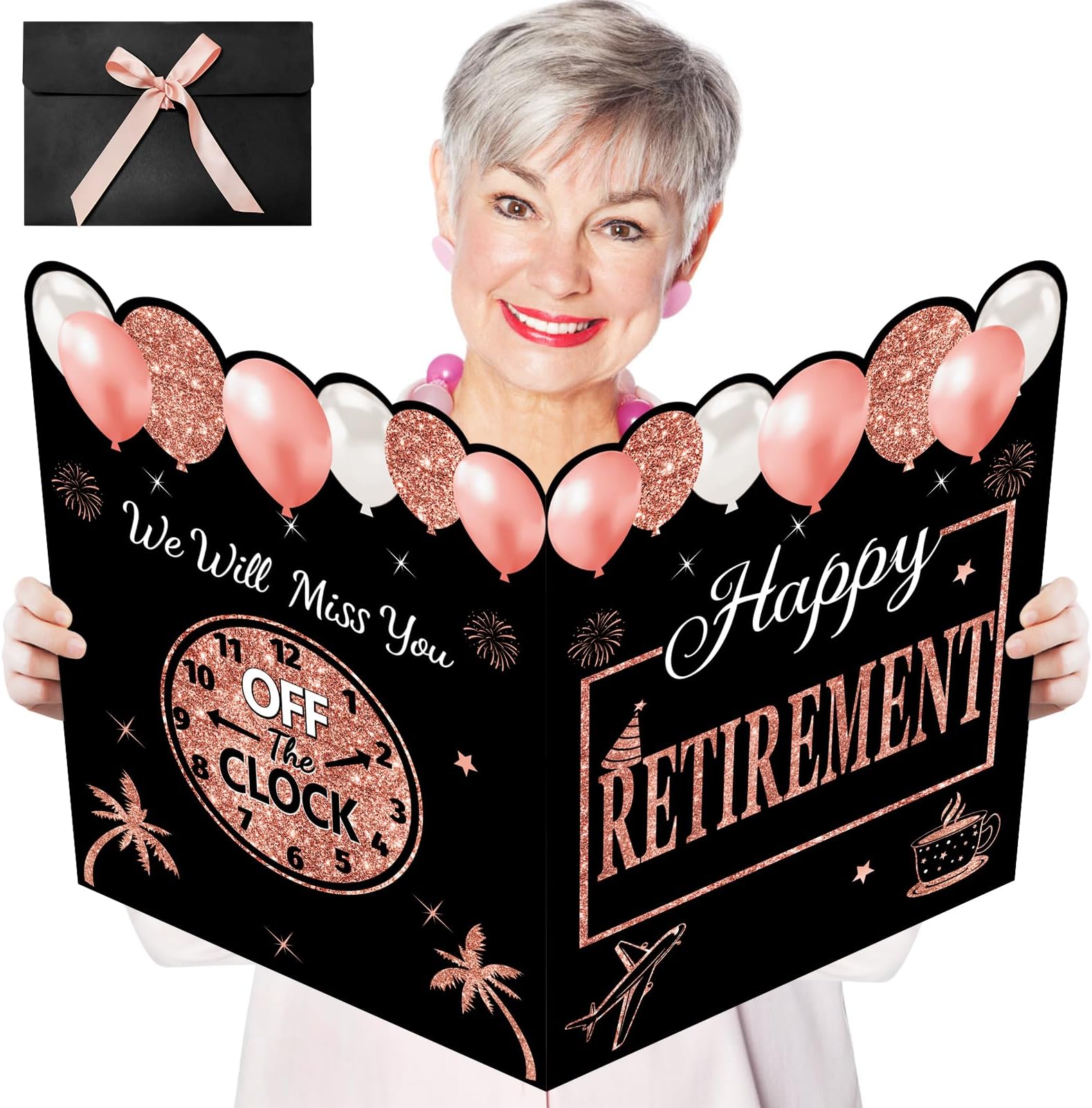 Amazon.com : Kuxriox Happy Retirement Party Decorations Card for Women ...