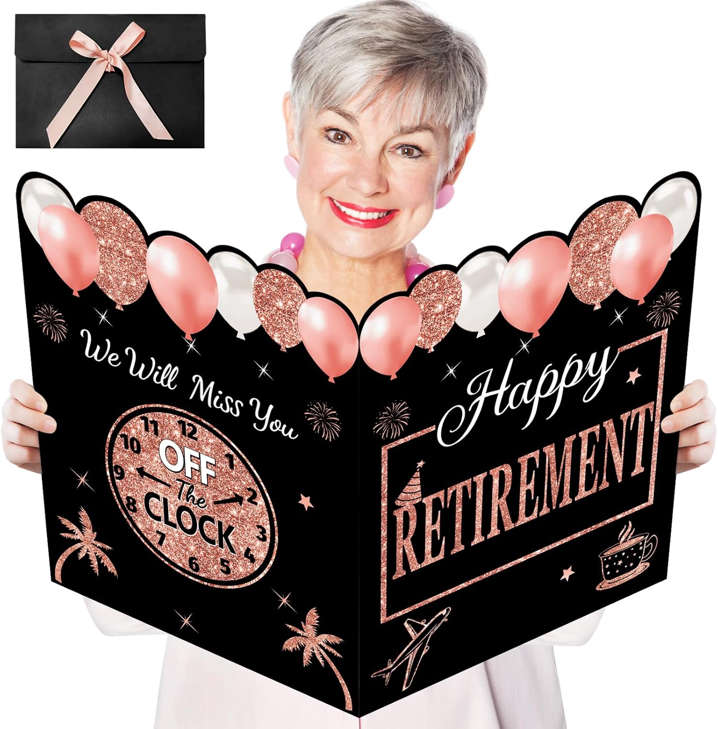 Amazon.com : Kuxriox Happy Retirement Party Decorations Card for Women ...
