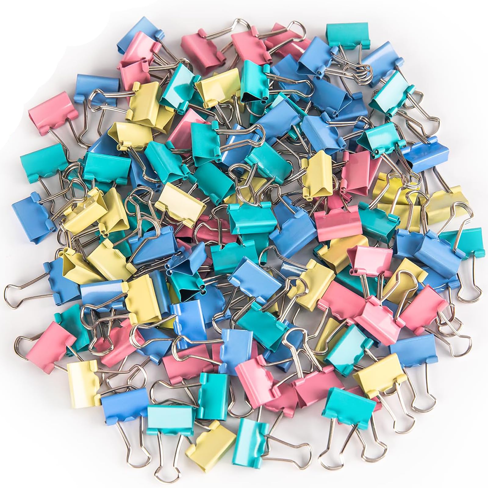 AMKIOKIO Colorful 160 Pcs Mini Binder Clips, 15mm 5/8 Inch Small Binder ...