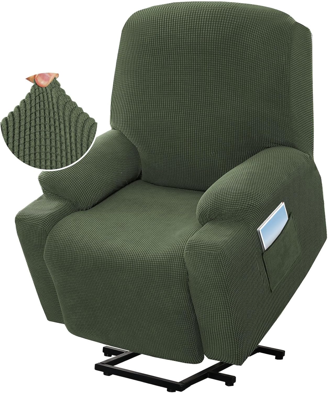 Amazon.com: KPPKOU High Stretch Recliner Slipcover with Side Pocket ...