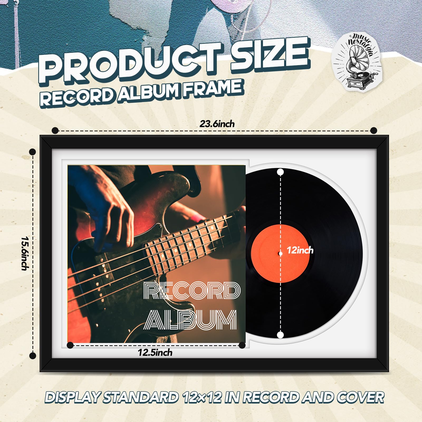 Snapklik.com : Colingmill 2 Pcs Vinyl Record Frame, Wall Mounting ...